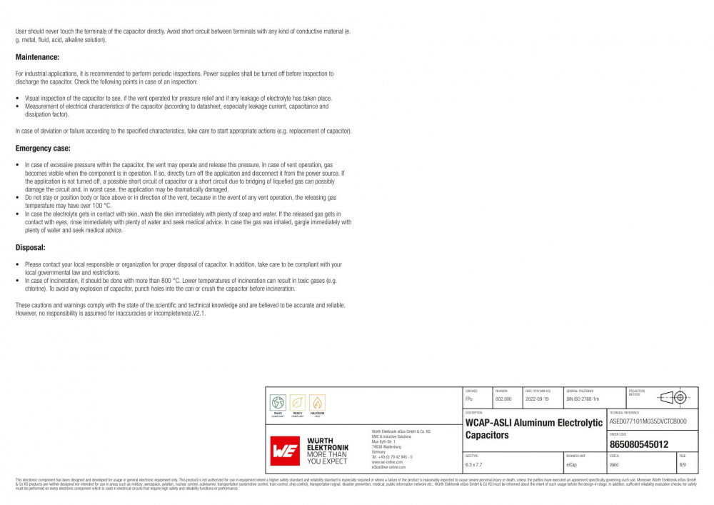 865080545012 datasheet page 8