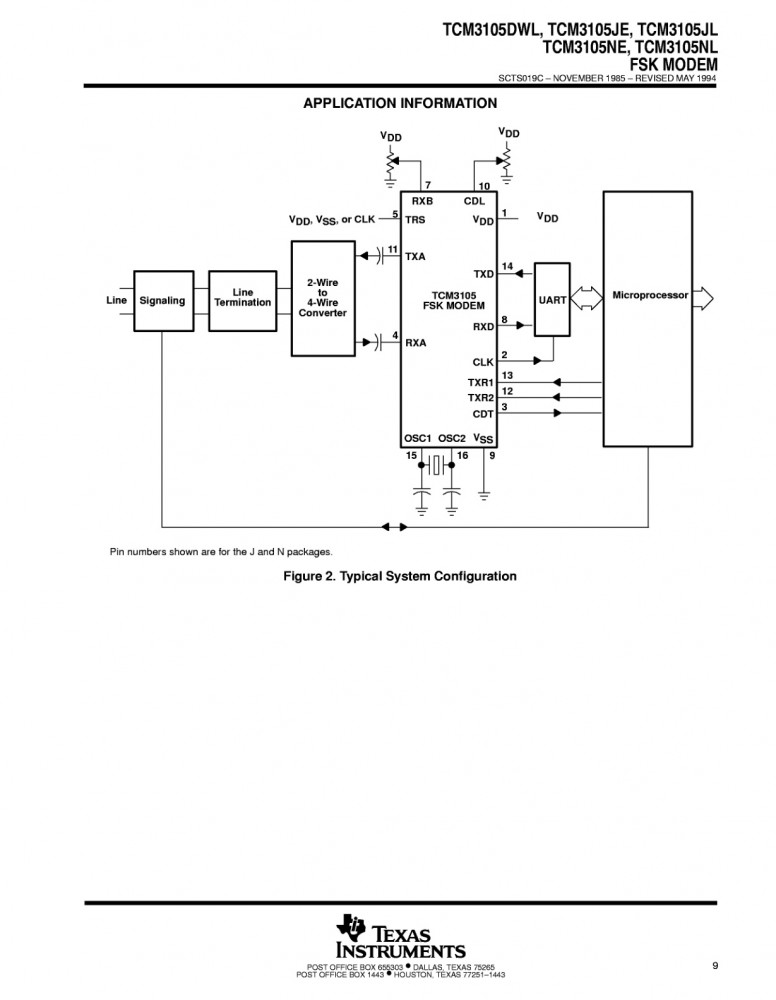 TCM3105NL technical document page 10