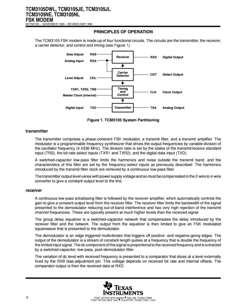 TCM3105NL technical document page 7