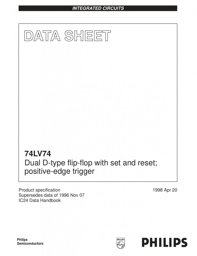 74LV74D datasheet page 1