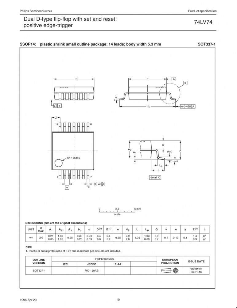 74LV74D datasheet page 10