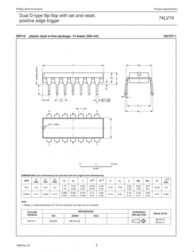 74LV74D datasheet page 8