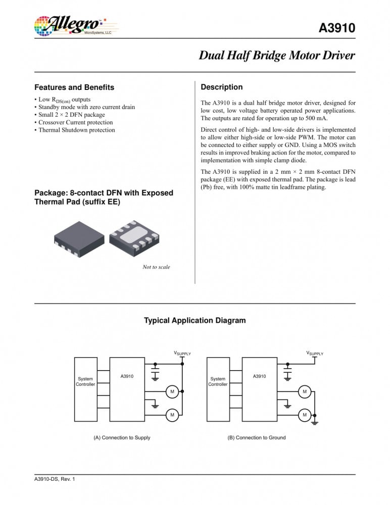 A3910EEETR-T datasheet page 1