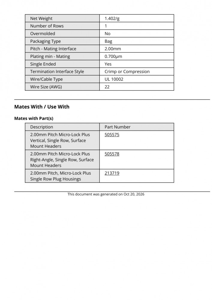 MOLEX 2181021040 product drawing, page 3