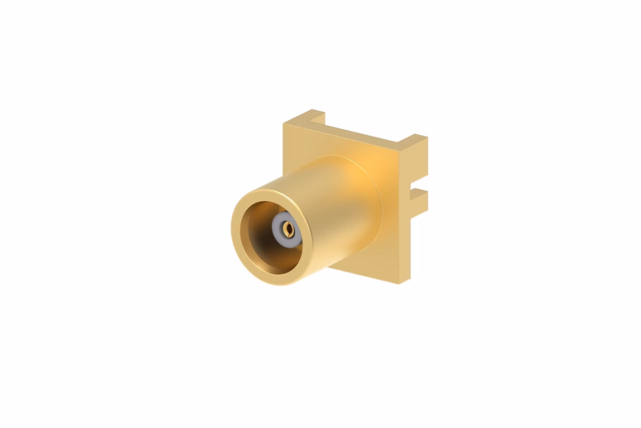 MCX Jack, Straight, PCB Receptacle, Through Hole, Brass Body, Gold (Au) Plated, 2.75mm Leg Length, Tray, 50 Ohms