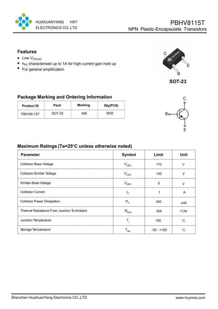 PBHV8115T-HXY datasheet page 1