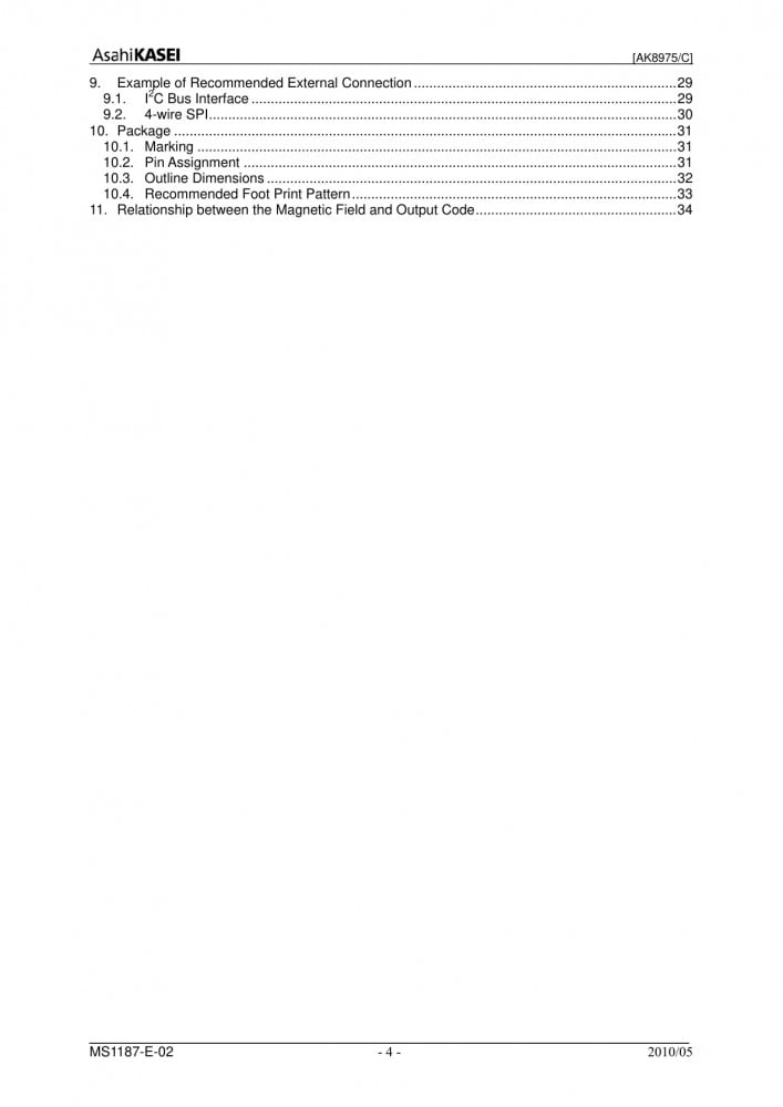 AK8975C datasheet page 4