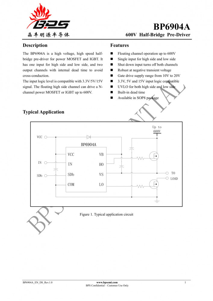 BP6904A datasheet page 1