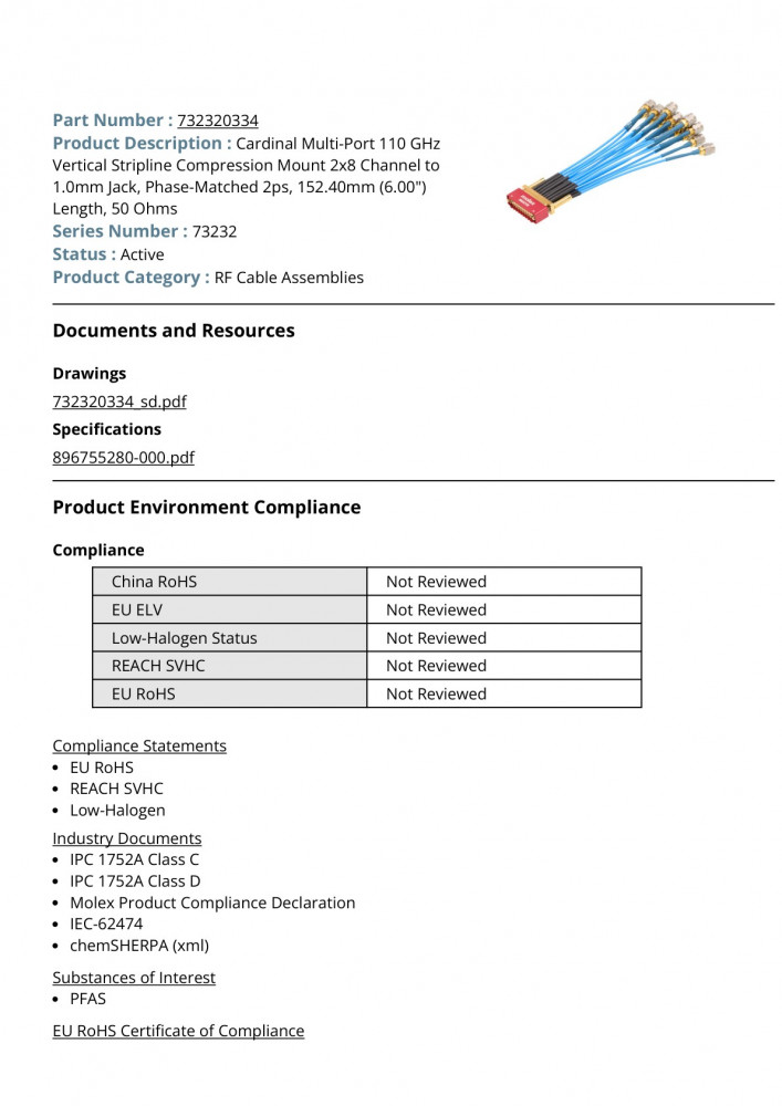 MOLEX 732320334 technical document page 1