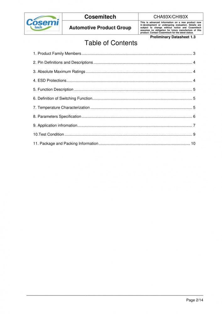 CHI932TB datasheet page 2
