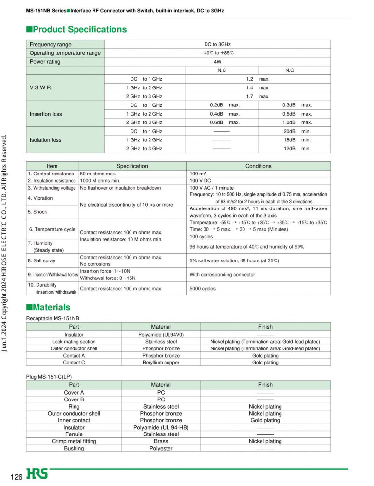 HRS MS-151NB series document page 2