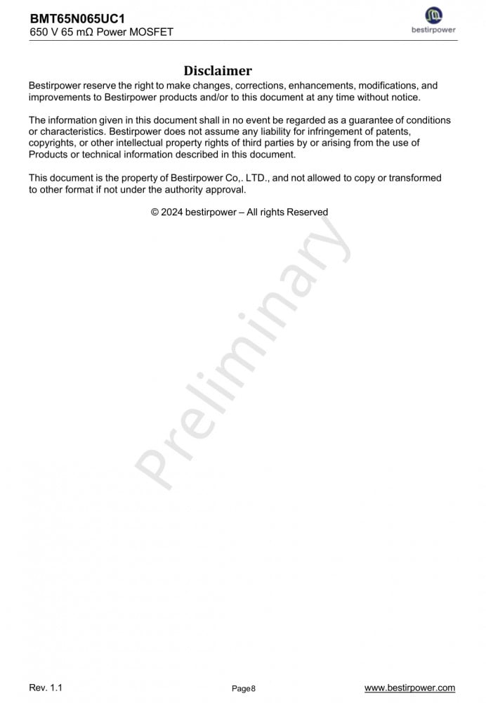 BMT65N065UC1 datasheet page 8