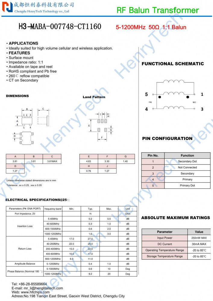 H3-MABA-007748-CT1160 datasheet page 1