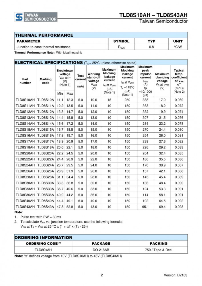 TLD8S43AH datasheet page 2