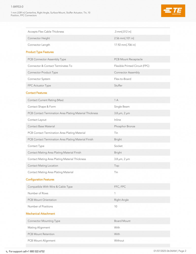 TE Connectivity 1-84953-0 document page 2