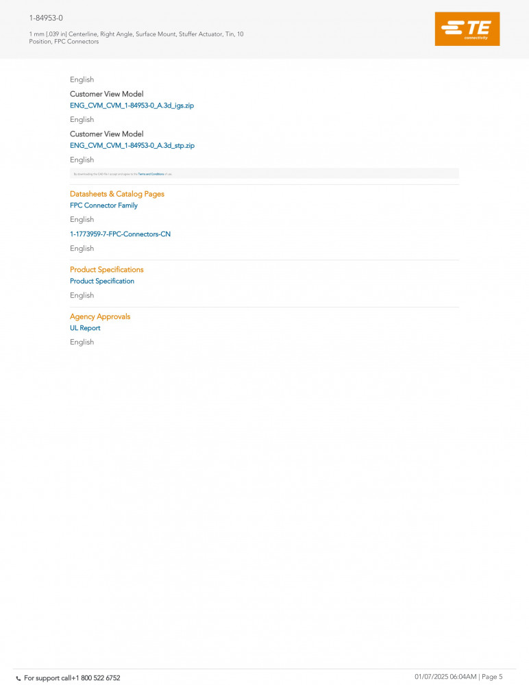 TE Connectivity 1-84953-0 document page 5