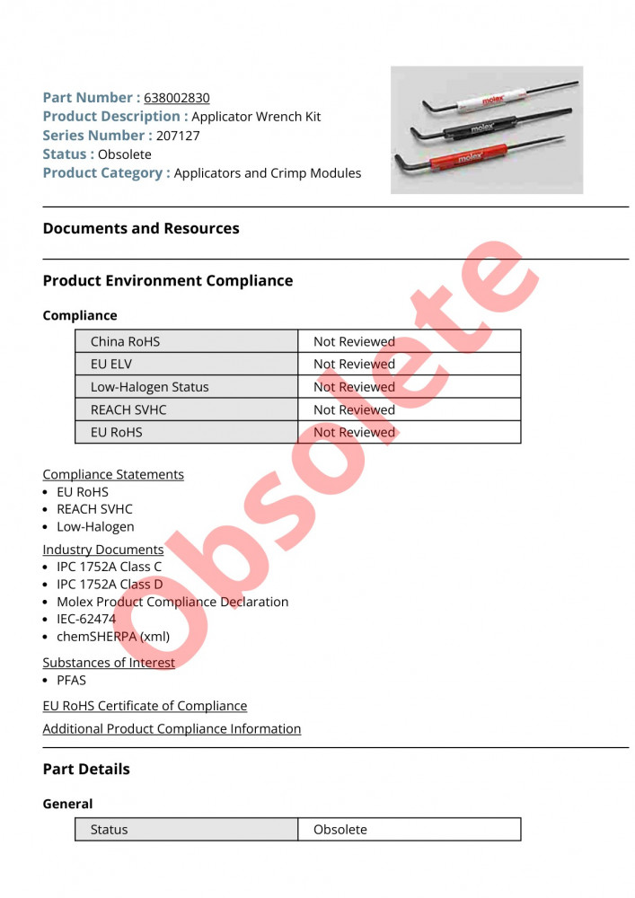 MOLEX 638002830 document page 1
