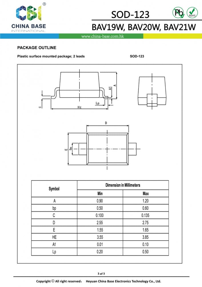CBI BAV21W datasheet page 3
