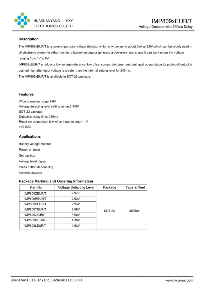 HIMP809REUR+T datasheet page 1
