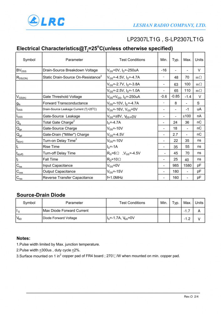 LP2307LT1G datasheet page 2