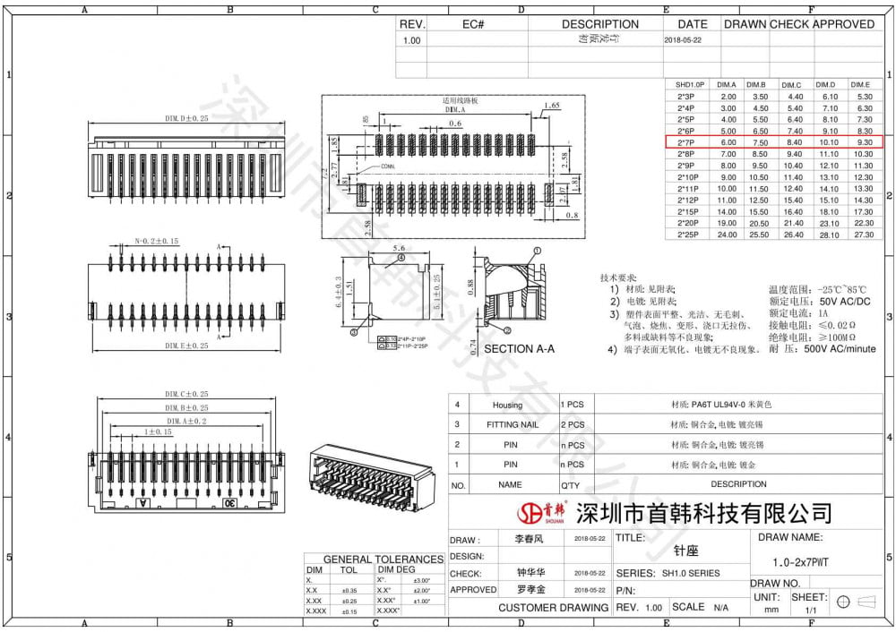 SHOU HAN 1.0-2x7PWT specification page 1