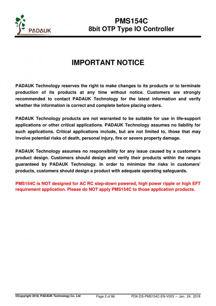 PMS154C datasheet page 2