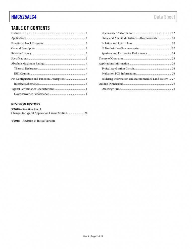 HMC525ALC4 datasheet page 2