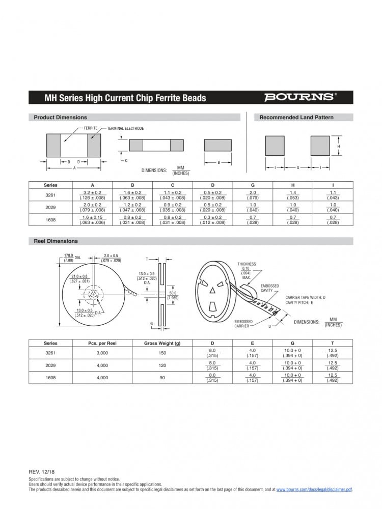BOURNS MH Series datasheet page 5