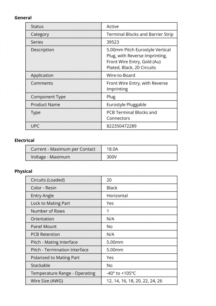 Product document image 2 for MOLEX 395233920