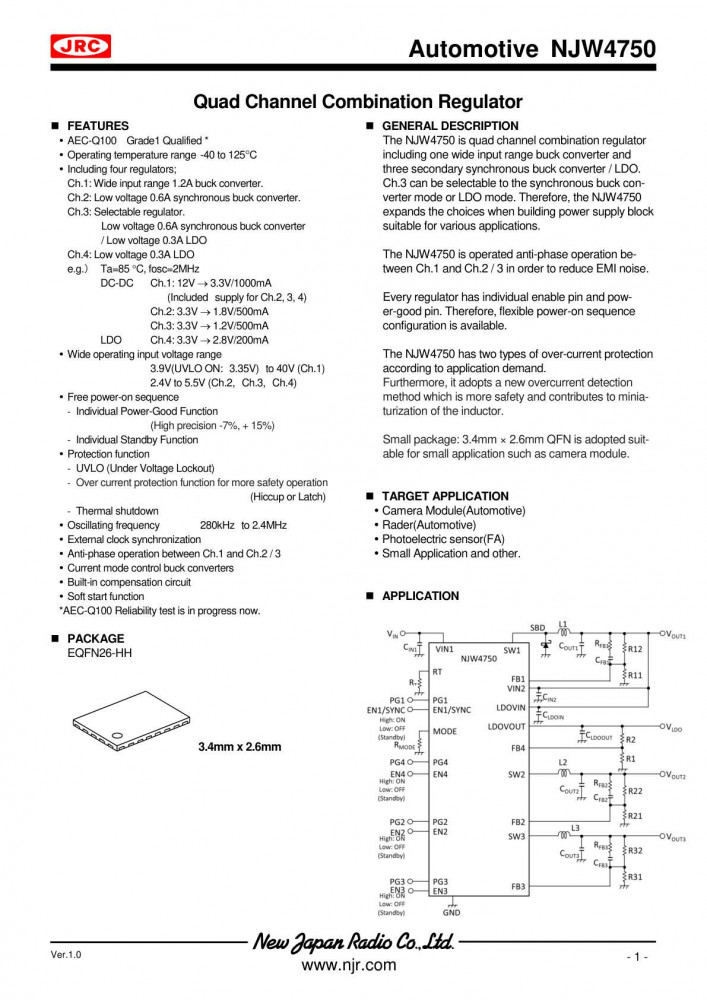 NJW4750 datasheet page 1