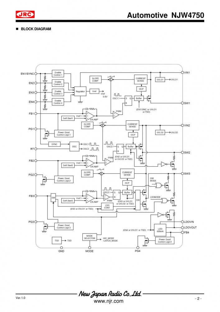 NJW4750 datasheet page 2