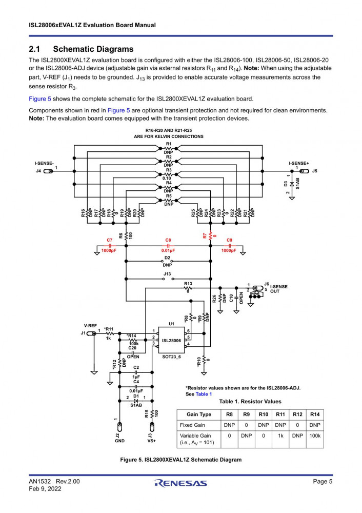 ISL28006 evaluation board documentation page 5