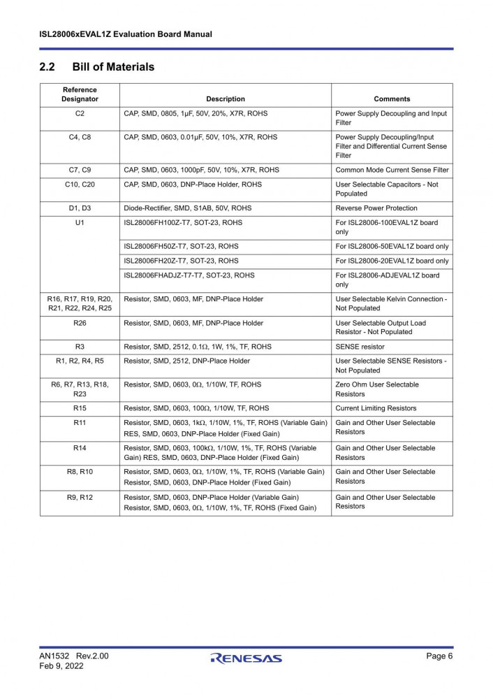 ISL28006 evaluation board documentation page 6