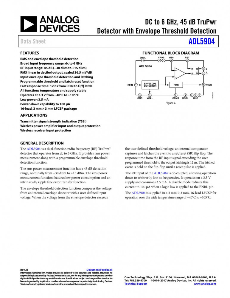 ADL5904 datasheet page 1