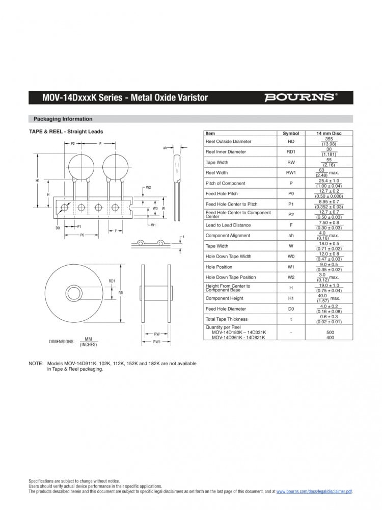 BOURNS MOV-14DxxxK datasheet page 7