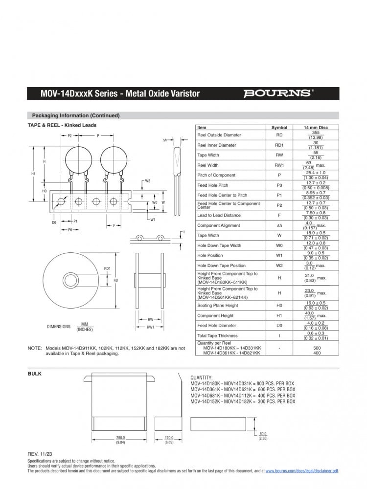 BOURNS MOV-14DxxxK datasheet page 8