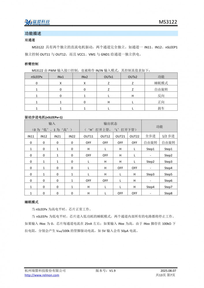 MS3122 datasheet page 7