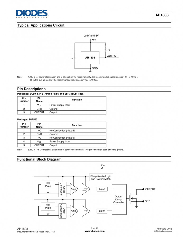 AH1808 datasheet page 2