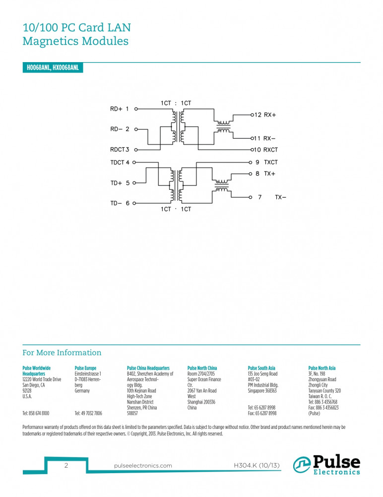 PULSE HX0068ANLT datasheet page 2