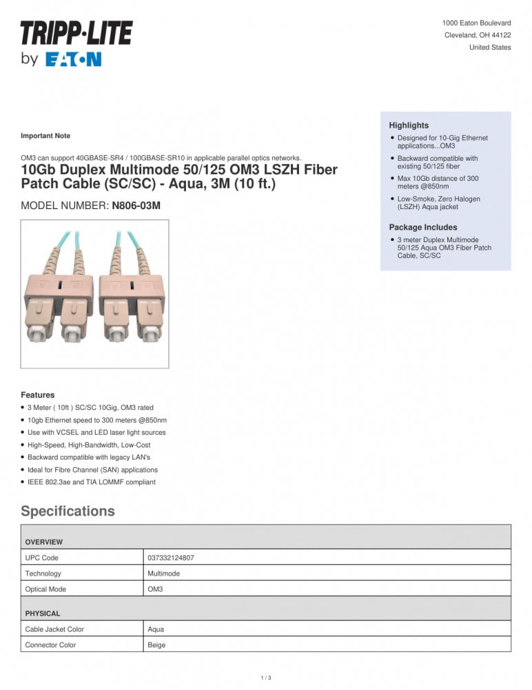 N806-03M technical document page 1