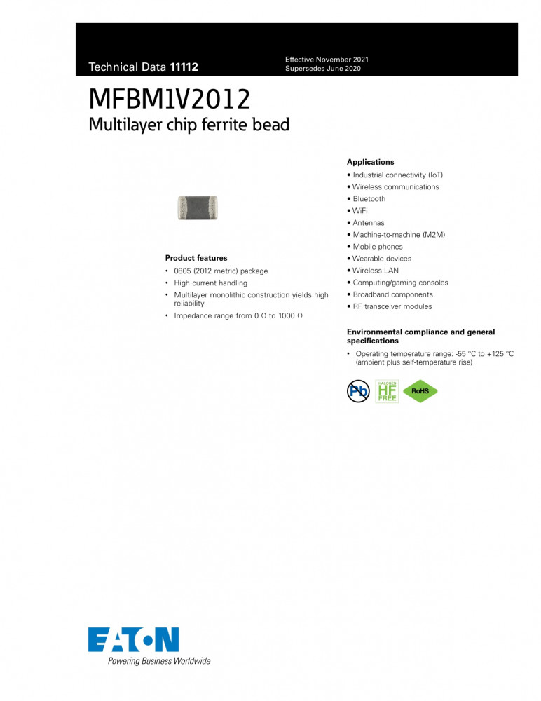 EATON MFBM1V2012 technical document page 1