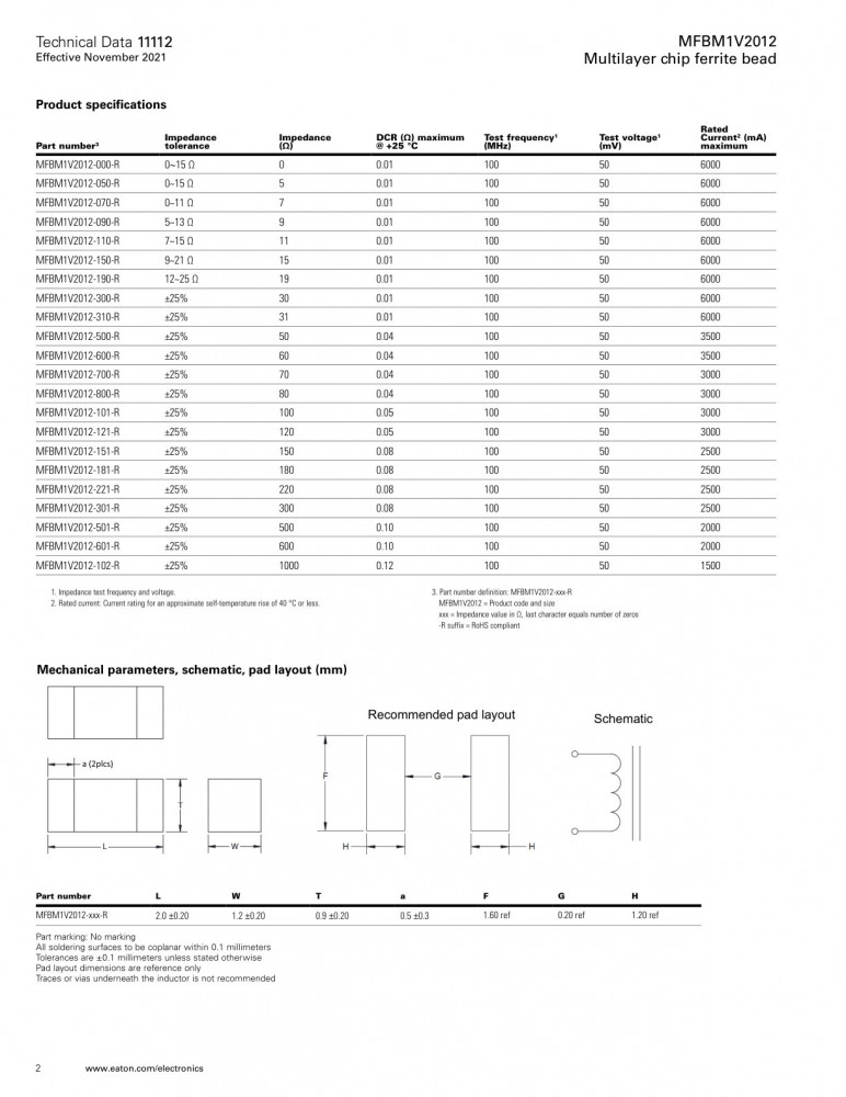 EATON MFBM1V2012 technical document page 2