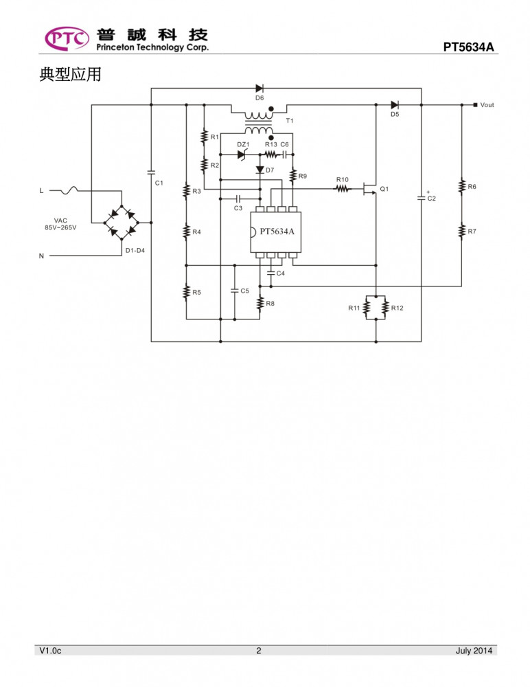 PT5634A datasheet page 2