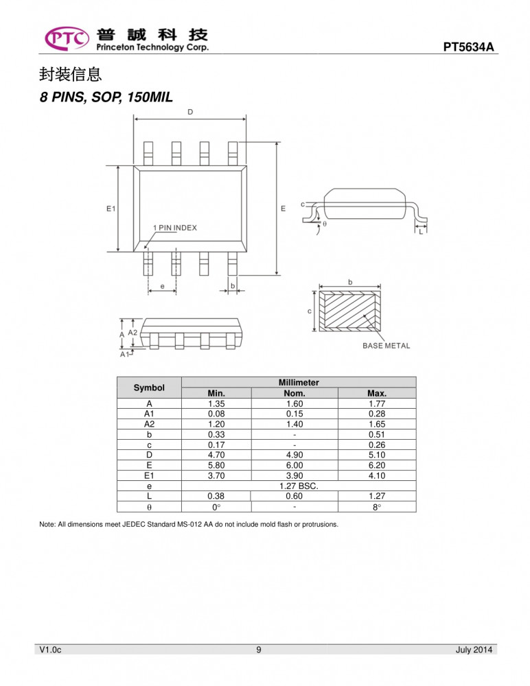 PT5634A datasheet page 9