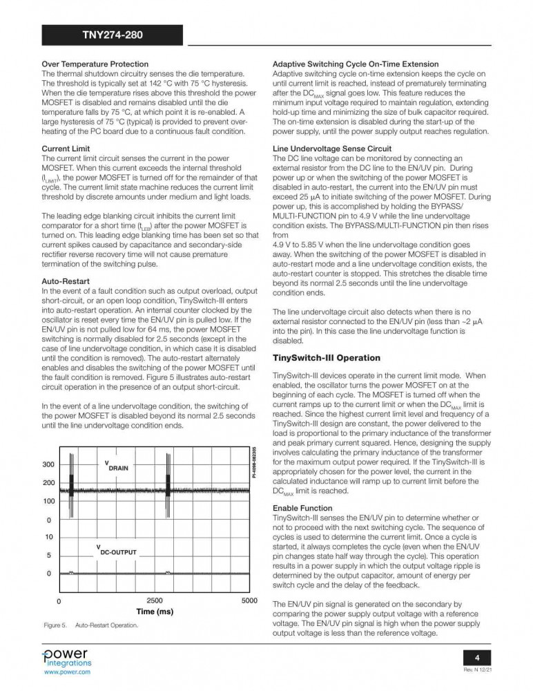 TNY274-280 TinySwitch-III datasheet page 4