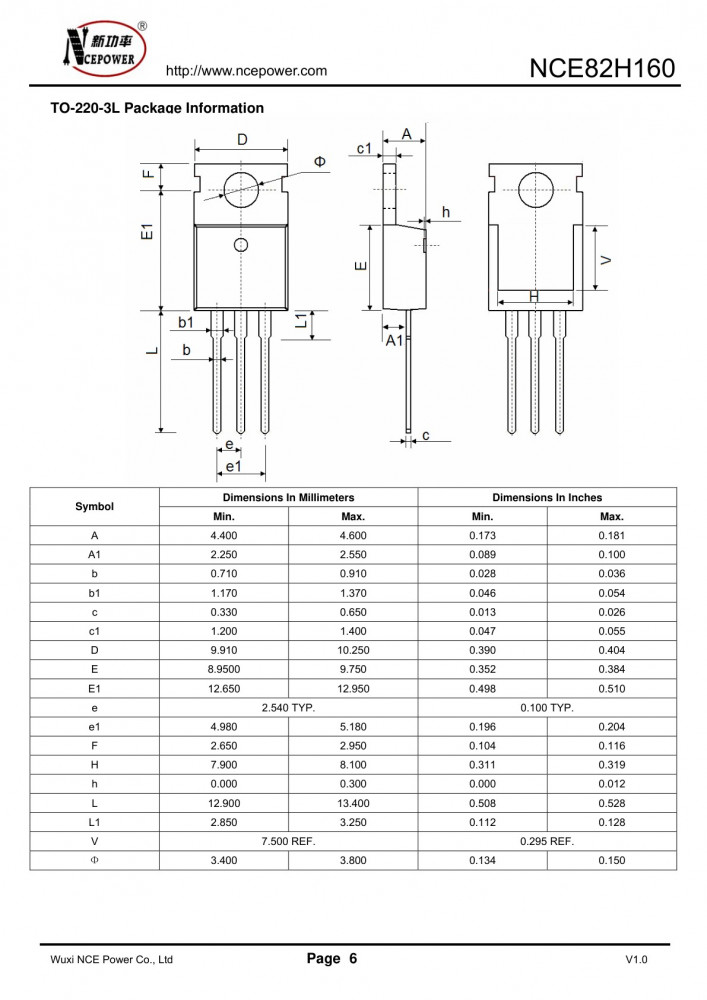 NCE82H160 datasheet page 6