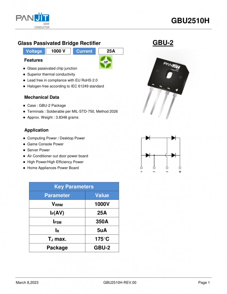 GBU2510H_T0_00601 datasheet page 1