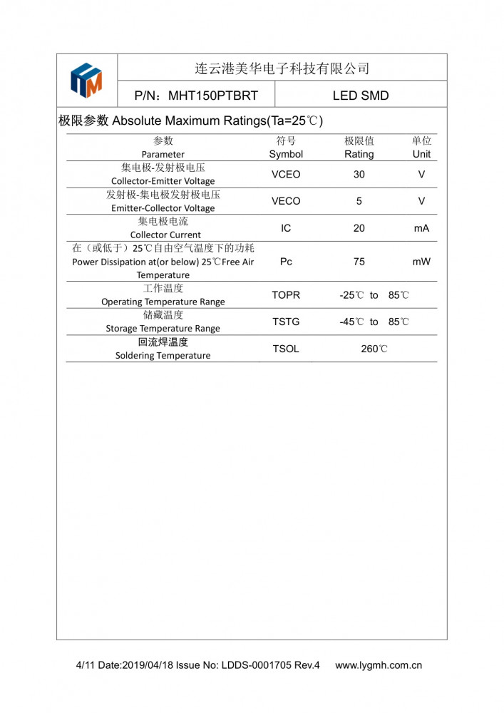 MHT150PTBRT datasheet page 4