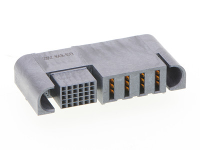 EXTreme Ten60Power Right-Angle Receptacle with Side Guides, 5 DC Power Circuits, 30 Signal Circuits, 5 DC Power Circuits, Press Fit Tail