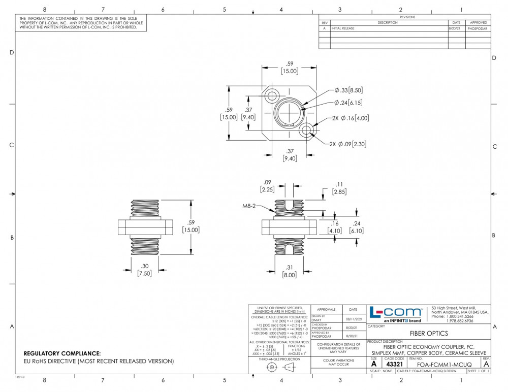 L-com FOA-FCMM1-MCUQ technical document page